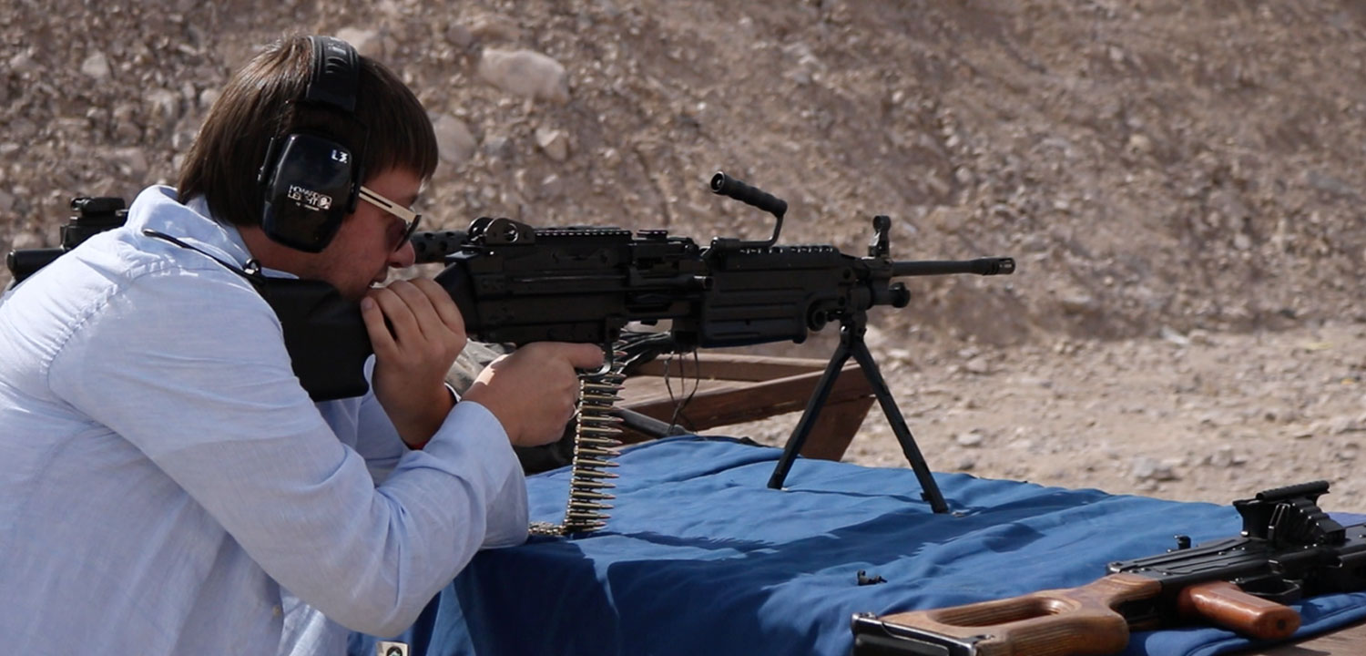Las Vegas Shooting Range Indoor Gun Range, Las Vegas USA Stock Photo