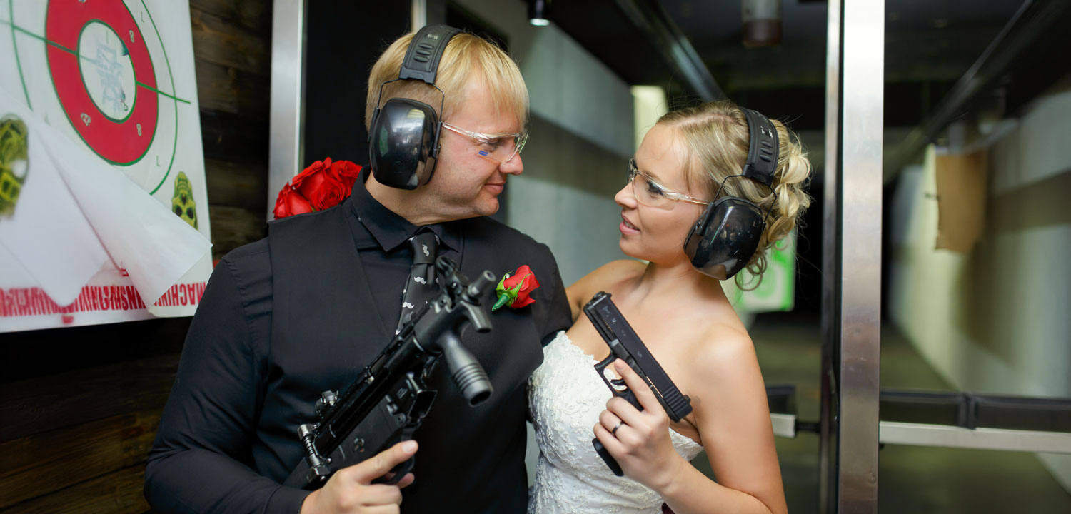 Celebrate your new matrimony with a shotgun wedding!